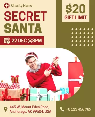 Free Editable Secret Santa Flyer Templates | DesignWiz