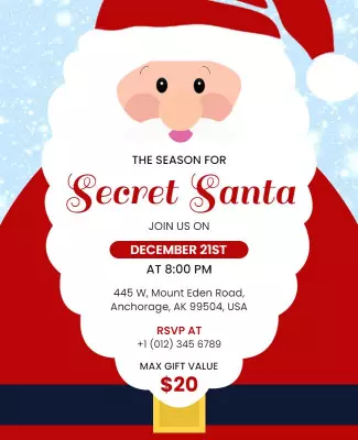 Free Editable Secret Santa Flyer Templates | DesignWiz