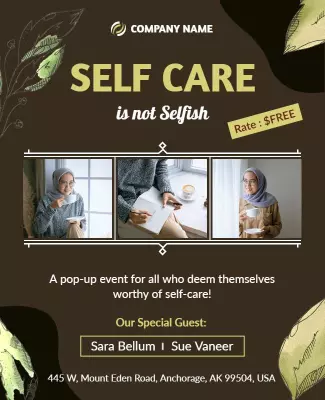 Self Care Flyer Templates for Wellness Events & Workshops