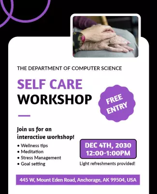 Self Care Flyer Templates for Wellness Events & Workshops