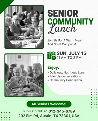 Free Lunch Flyer Templates for Seniors & Community Events