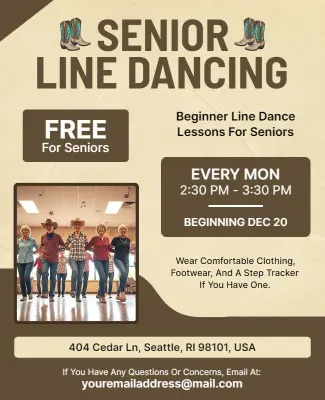 Customizable Line Dancing Flyer Templates for Lessons & Events