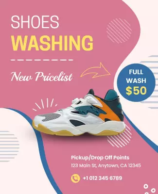 Printable Shoes Flyer Templates for Cleaning & Repair
