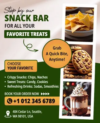 Free Customizable Snack Flyer Templates | DesignWiz