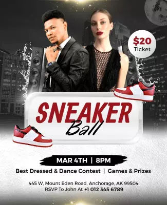 Sneaker Ball Flyer Templates - Edit, Download & Print Online