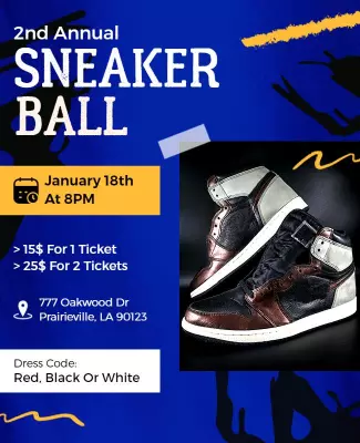 Sneaker Ball Flyer Templates - Edit, Download & Print Online