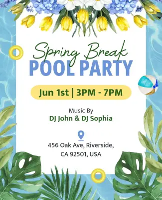 Spring Break Flyer Templates for Parties, Travel, and Events