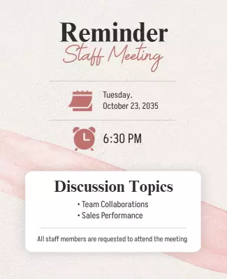 Customizable Reminder Flyer Templates for Meetings & Self-Care
