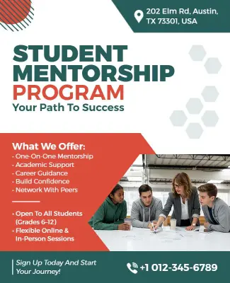 Mentor Flyer Templates for University, Girls, and Youth Programs