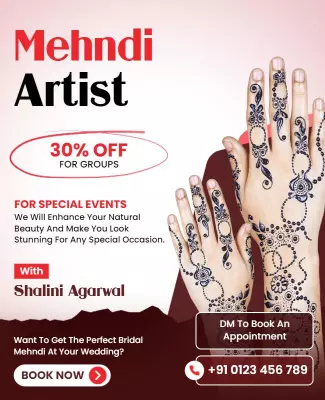 Mehndi Poster Templates for Bridal Events and Artists