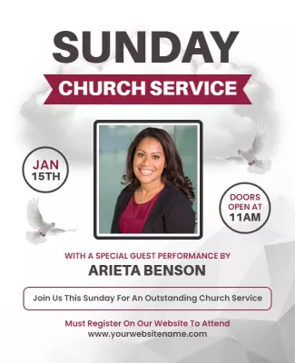 Sunday Service Flyer Templates - Free to Edit, Download & print