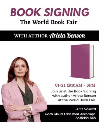 Book Signing Flyer Templates for Author Events