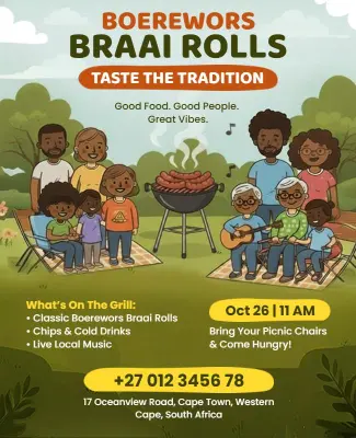 Customizable Braai Flyer Templates for BBQ Parties & Events