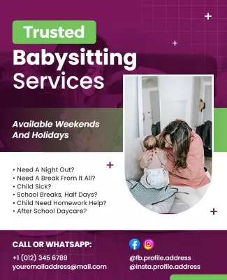 Babysitting Flyer Templates | Easy to Customize