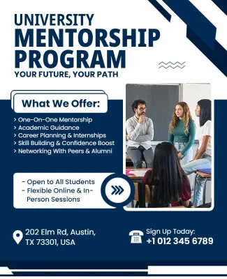 Mentor Flyer Templates for University, Girls, and Youth Programs