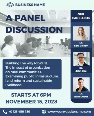 Panel Discussion Flyer Templates for Events and Conferences
