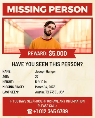 Missing Poster Templates - Free to Customize, Download & Print