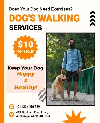 Dog Walking Poster Templates | Free to Customize & Download
