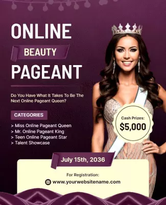 Editable Beauty Pageant Flyer Templates for Events & Auditions