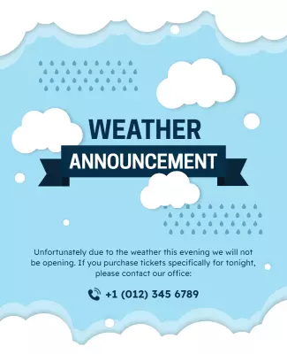 Printable Weather Flyer Templates for Closures & Cancellations