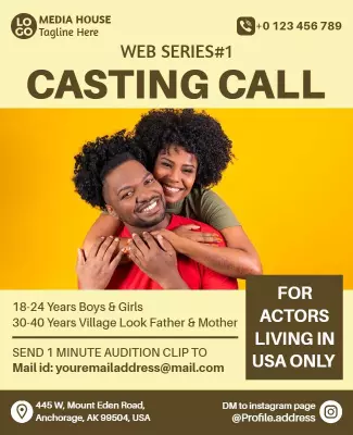 Casting Call Flyer Templates | Free to Customize for Auditions