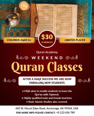 Free Quran Flyer Templates for Online Classes & Hifz Programs