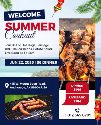 Cookout Flyer Templates – Editable & Printable | DesignWiz