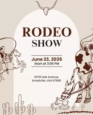 Customizable Rodeo Flyer Templates for Western Events & Parties