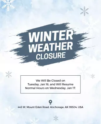 Printable Weather Flyer Templates for Closures & Cancellations