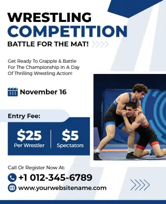 Editable Wrestling Flyer Templates for Competition & Pro Matches