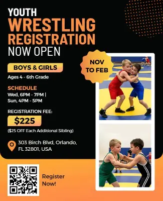 Free Customizable Wrestling Flyer Templates for Events & Clubs