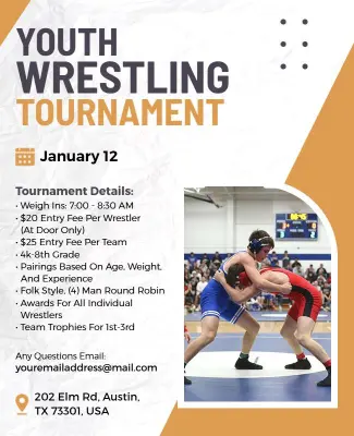 Editable Wrestling Flyer Templates for Competition & Pro Matches